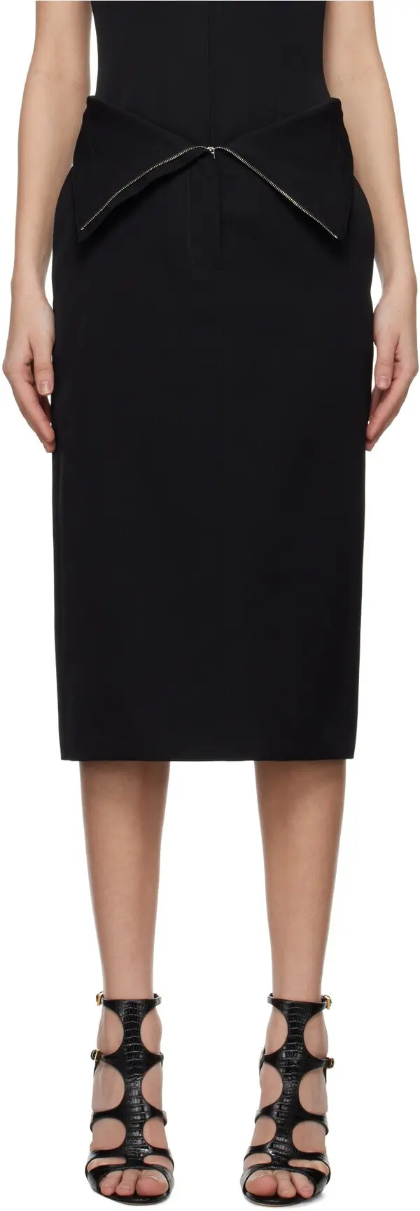 Alexander McQueen Zip Detail Midi Skirt