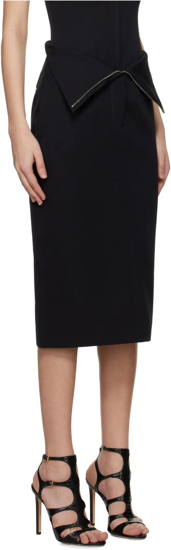 Alexander McQueen Zip Detail Midi Skirt