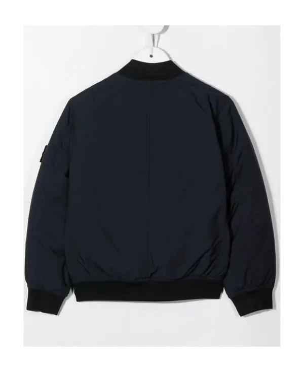 Stone Island Logo-patch Bomber Jacket - Blue