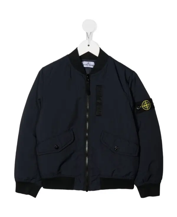 Stone Island Logo-patch Bomber Jacket - Blue