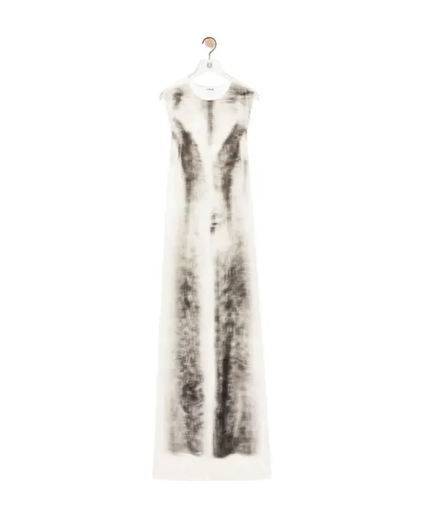 Loewe Velvet Tube Dress With Eye Pattern - White