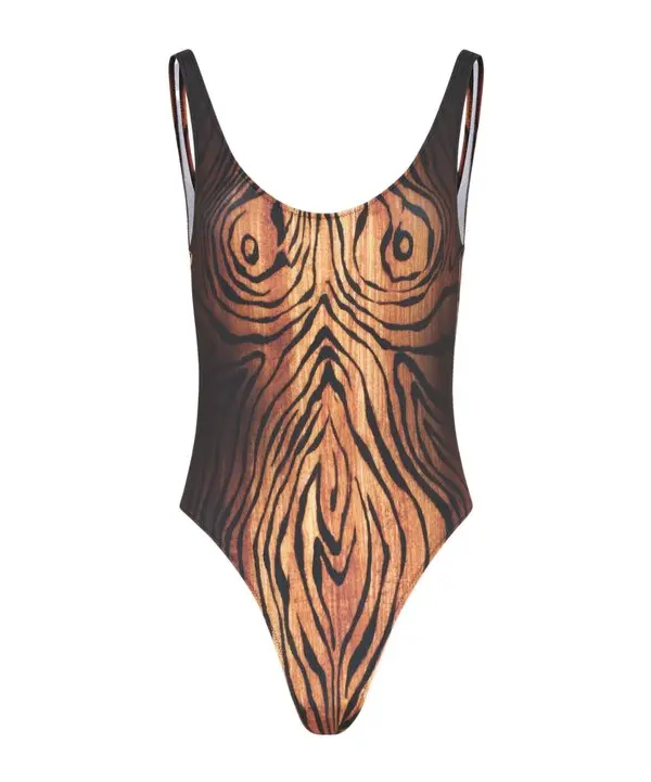 JEAN PAUL GAULTIER High Cut One-piece Swimsuit - Brown