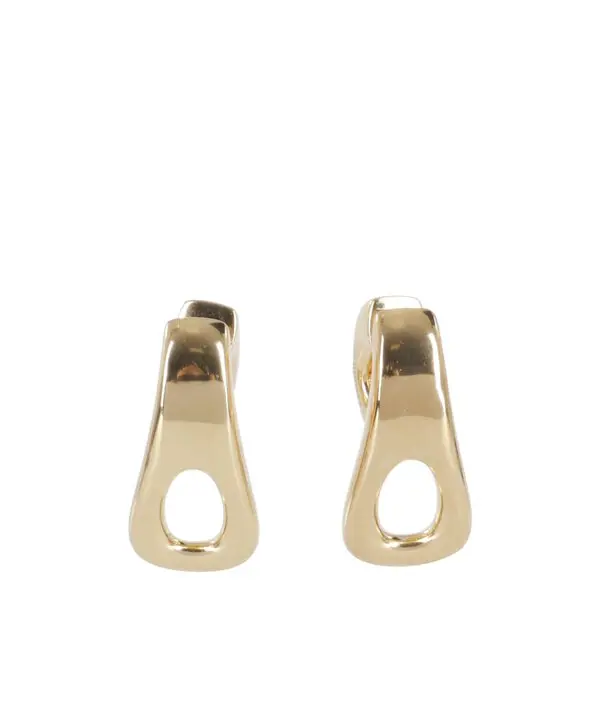 Rabanne Hoop Earrings With Circle Cutout - Gold