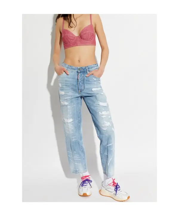 Dsquared2 Distressed Boston Jeans - Blue