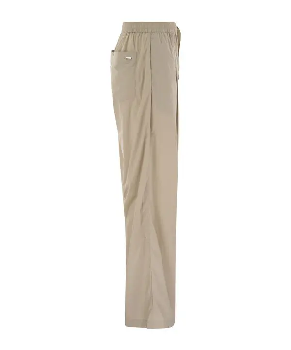Herno Pleated Wide Leg Trousers - Nude
