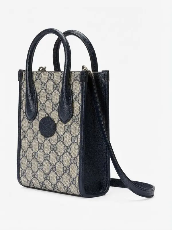 Gucci Gg Canvas Mini Tote Bag - Beige/blue