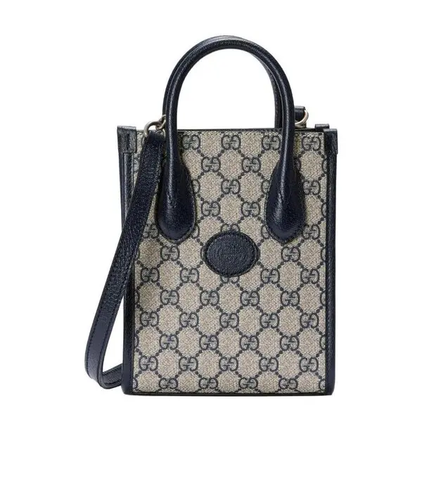 Gucci Gg Canvas Mini Tote Bag - Beige/blue