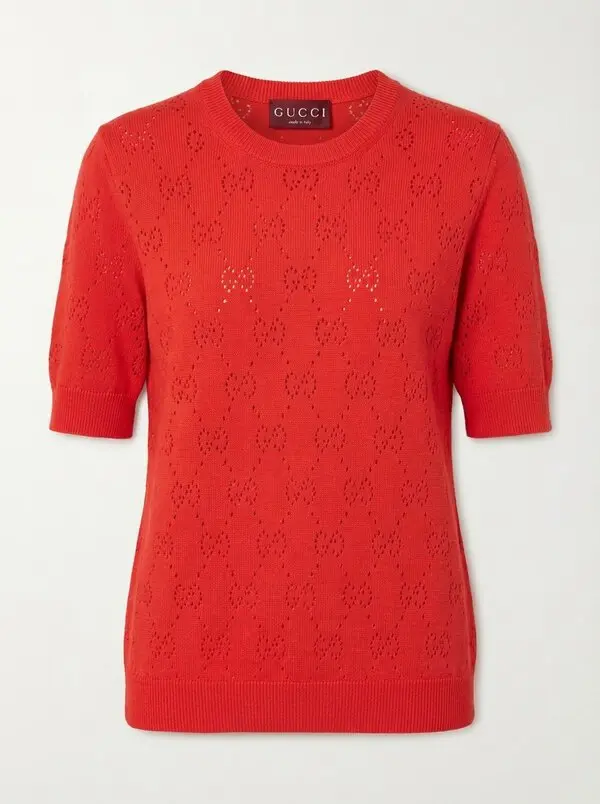 Gucci Short-sleeved Jumper With Gg Motif