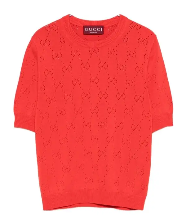 Gucci Short-sleeved Jumper With Gg Motif