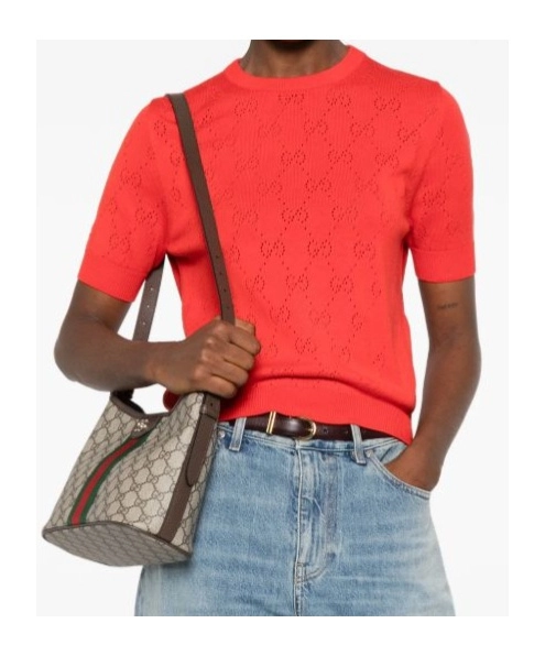 Gucci Short-sleeved Jumper With Gg Motif