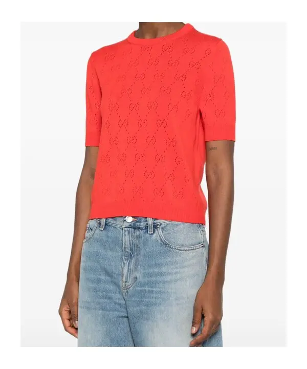Gucci Short-sleeved Jumper With Gg Motif