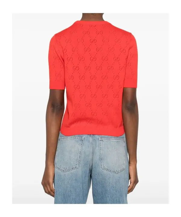 Gucci Short-sleeved Jumper With Gg Motif