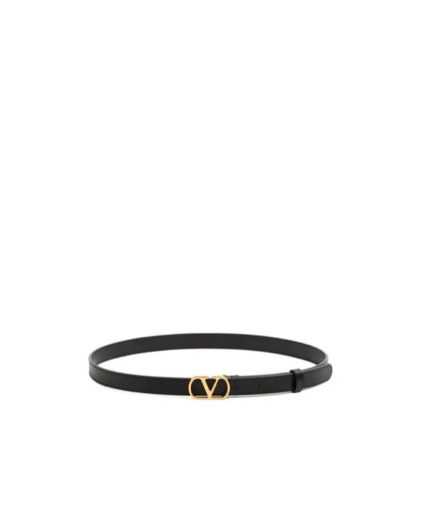 Valentino Garavani Vlogo Plaque Signature Belt - Black