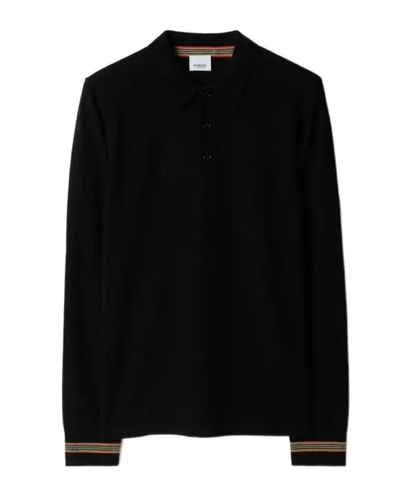 Burberry Long-sleeve Wool Polo Shirt