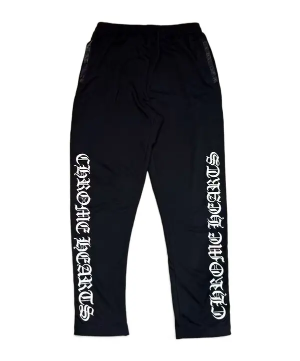 Chrome Hearts Elastic Waist Casual Pants With Button Detailing - Black