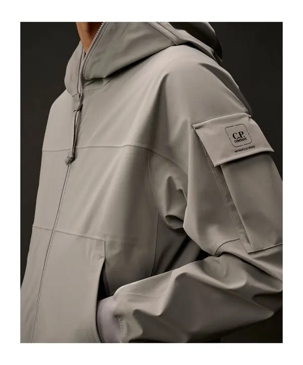 C.P. COMPANY Metroshell Zip Hooded Jacket - Grey
