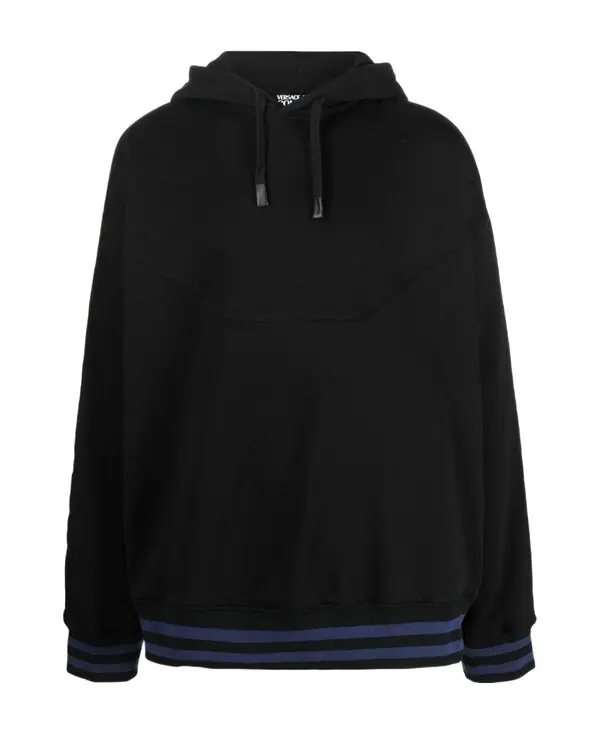 Versace Logo Tape Drawstring Hoodie