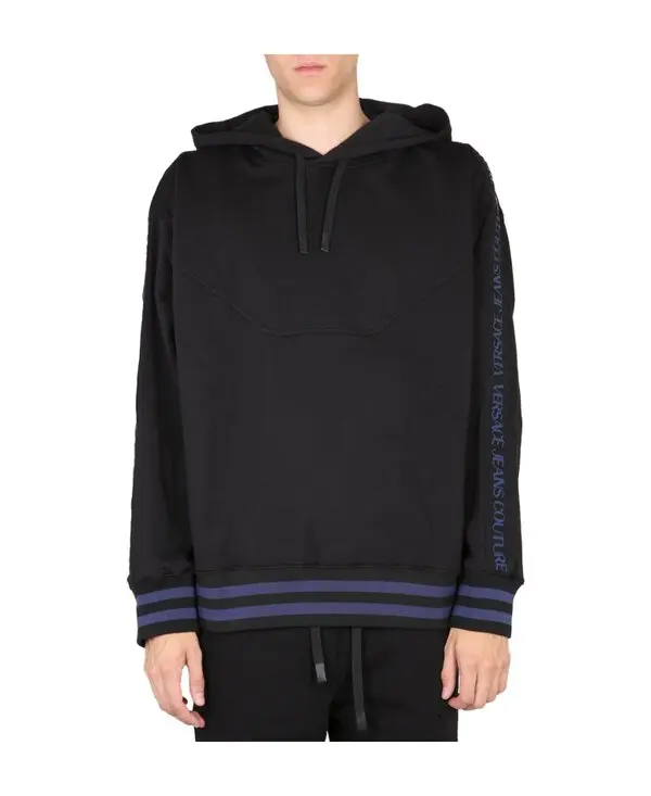Versace Logo Tape Drawstring Hoodie