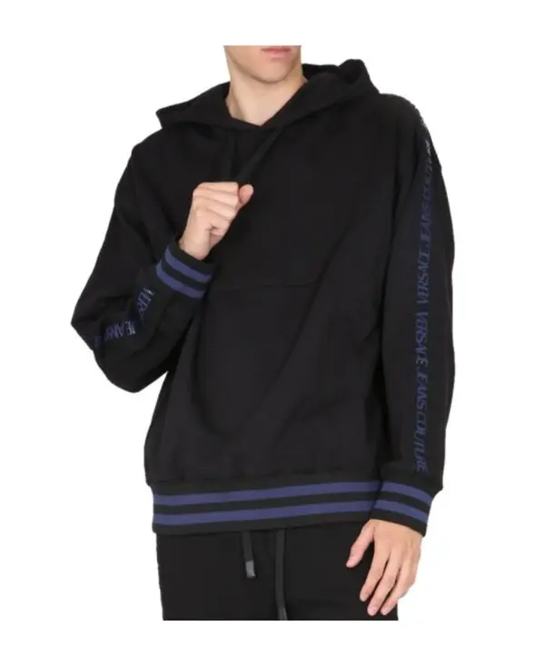 Versace Logo Tape Drawstring Hoodie