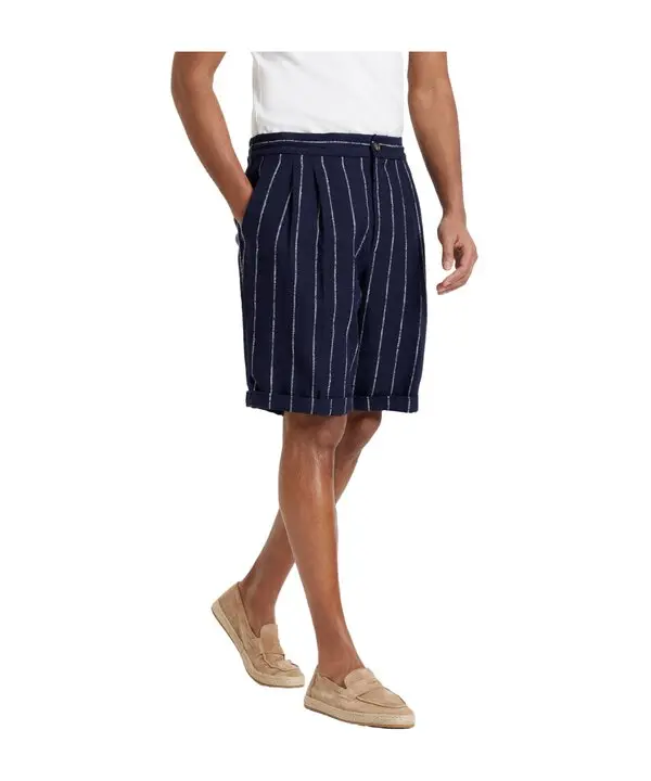Brunello Cucinelli Pinstriped Double-grain Bermuda Shorts