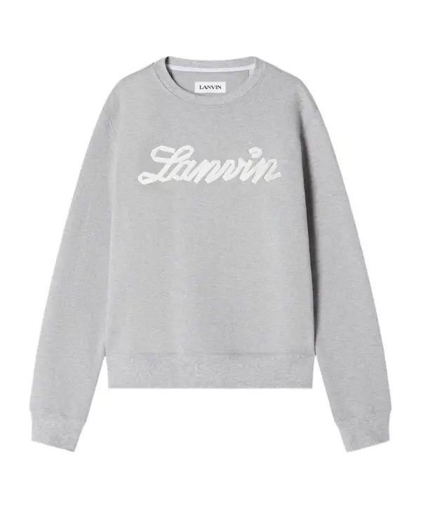 LANVIN Crewneck Long-sleeved Sweatshirt With Ribbed Details