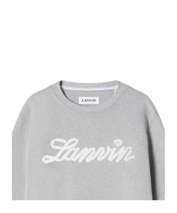 LANVIN Crewneck Long-sleeved Sweatshirt With Ribbed Details