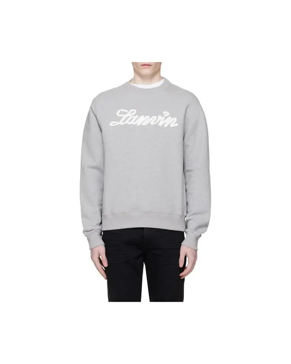 LANVIN Crewneck Long-sleeved Sweatshirt With Ribbed Details