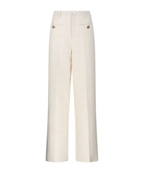Gucci Straight-leg Pants With Gg Logo Buttons - No