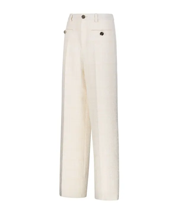 Gucci Straight-leg Pants With Gg Logo Buttons
