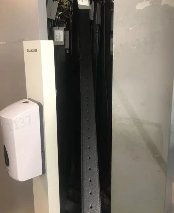 Balenciaga Bb Logo Belt With Silver Buckle