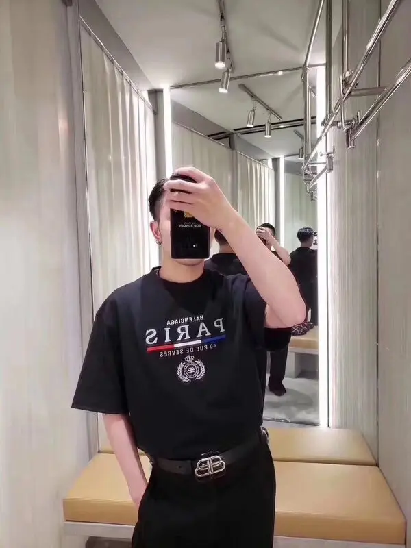 Balenciaga Bb Logo Belt With Silver Buckle
