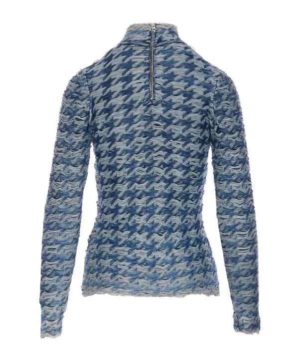 DIESEL® Houndstooth Patterned Turtleneck Sweater