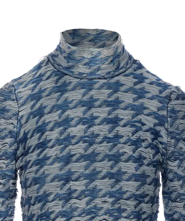 DIESEL® Houndstooth Patterned Turtleneck Sweater