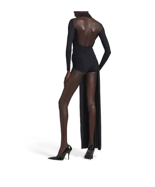Balenciaga Asymmetrical Open-back Draped Dress