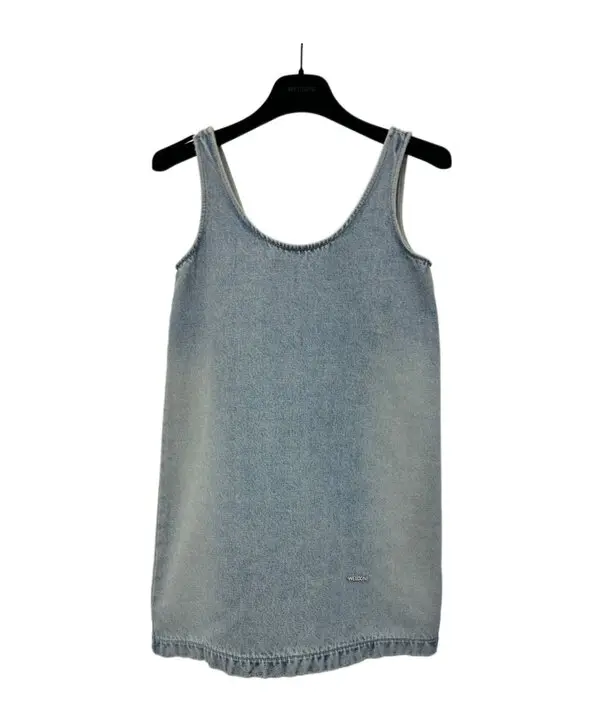 We11Done Sleeveless Denim Dress - Green