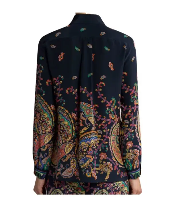Etro Floral Paisley Printed Long Sleeve Shirt - Blue
