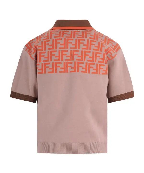 Fendi Ff-motif Knit Polo Shirt