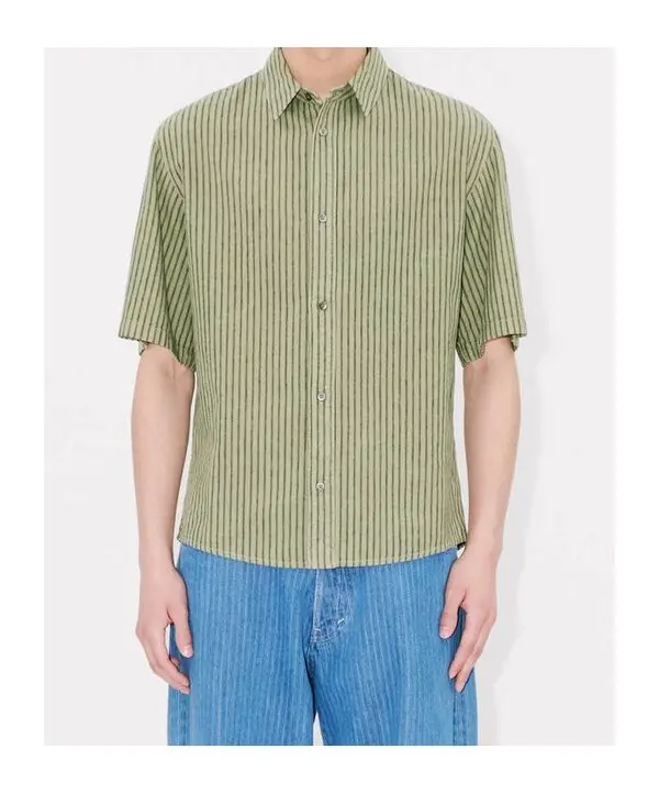 Kenzo Coast Lines' Short Sleeve Shirt In Cotton Linen