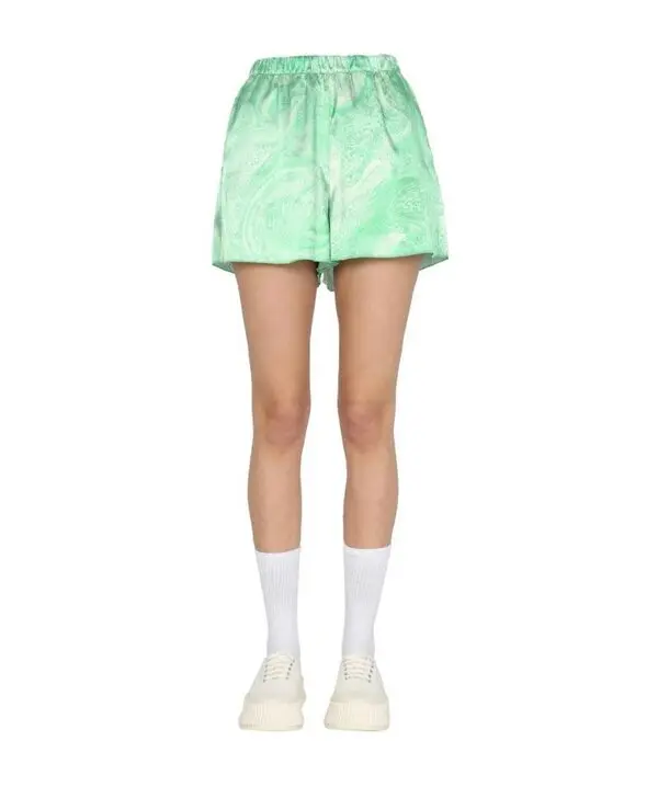 Opening Ceremony Marbled Print Elasticated Shorts - Brown