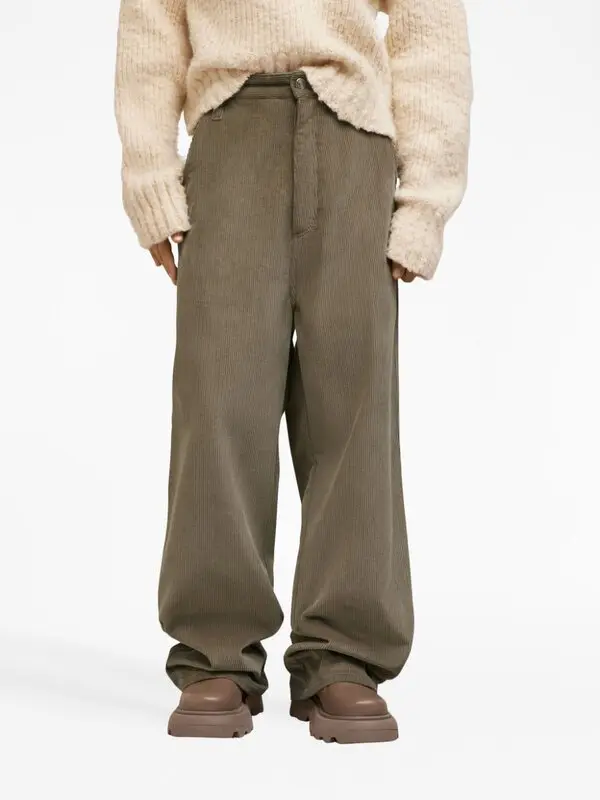 AMI Paris Corduroy Straight Trousers - Brown