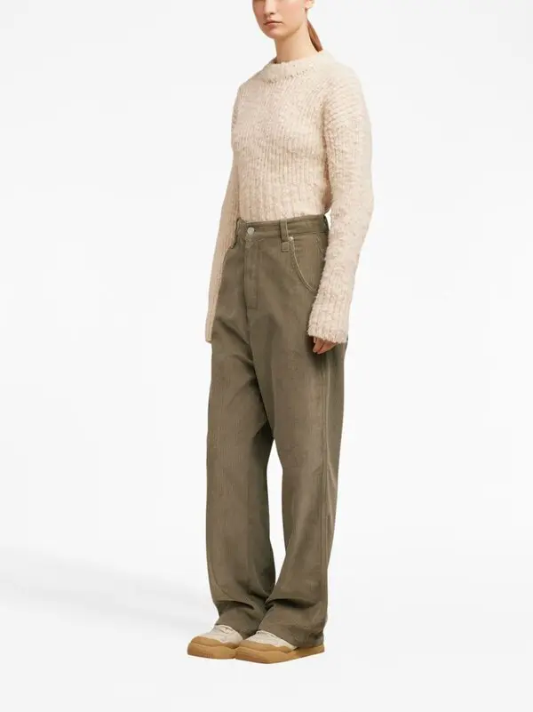 AMI Paris Corduroy Straight Trousers - Brown