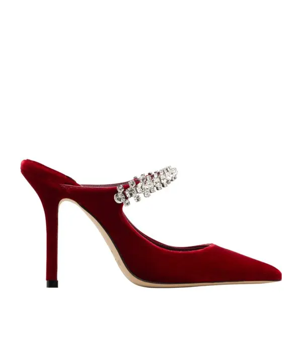 JIMMY CHOO Bing 100 High-heeled Mules - Ruby Red