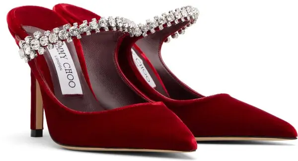 JIMMY CHOO Bing 100 High-heeled Mules - Ruby Red