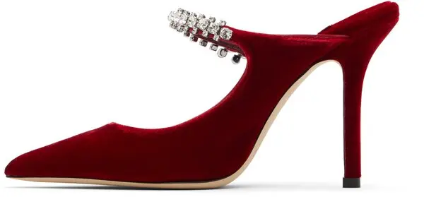 JIMMY CHOO Bing 100 High-heeled Mules - Ruby Red