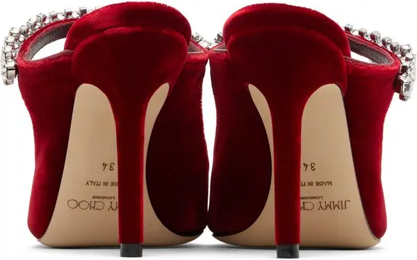 JIMMY CHOO Bing 100 High-heeled Mules - Ruby Red