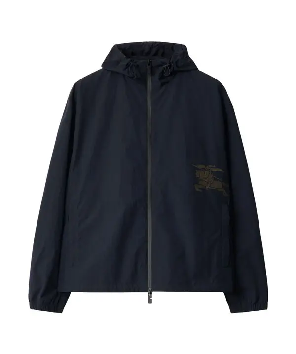 Burberry Logo Detailed Hooded Zip-up Jacket