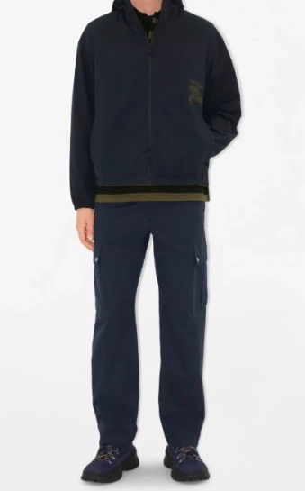 Burberry Logo Detailed Hooded Zip-up Jacket