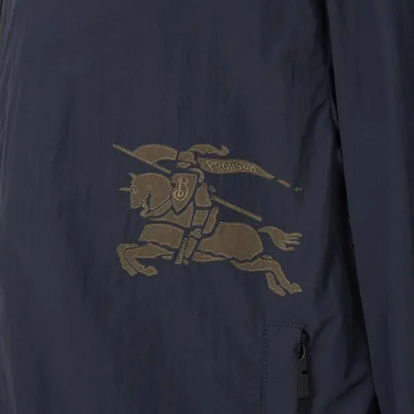 Burberry Logo Detailed Hooded Zip-up Jacket