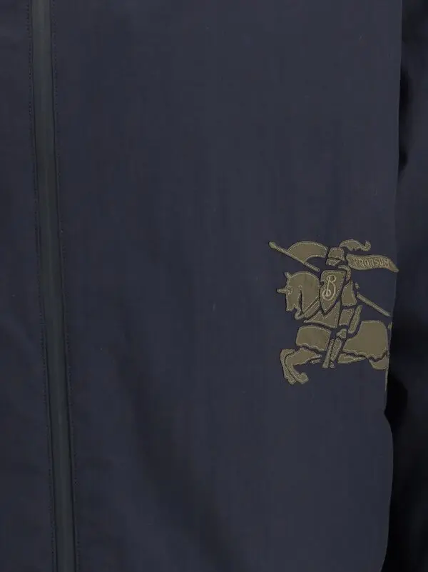 Burberry Logo Detailed Hooded Zip-up Jacket