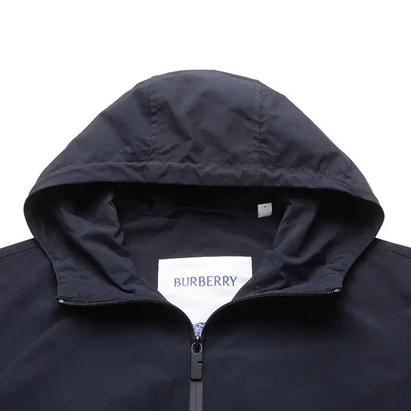 Burberry Logo Detailed Hooded Zip-up Jacket